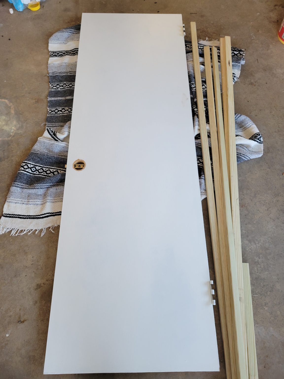 DIY Wood Slat Door (How I Updated A Flat Panel Interior Door) — Peony ...