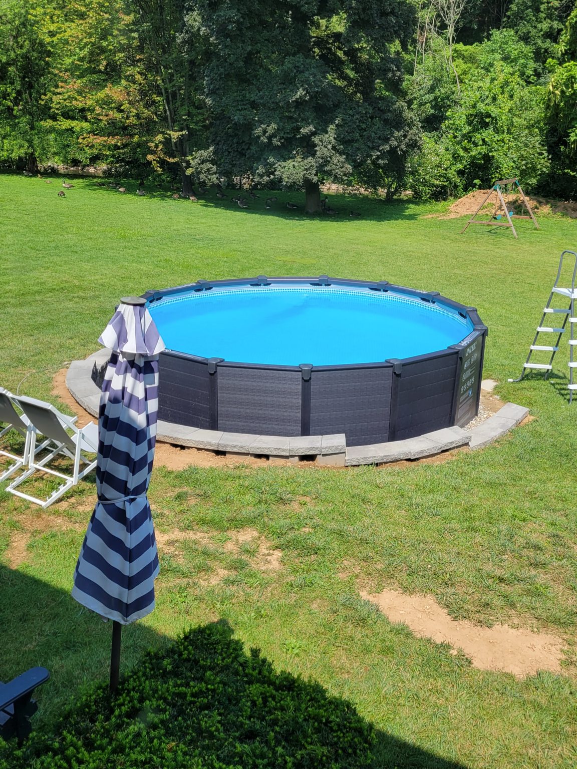 Intex Above-Ground Pool Landscaping Makeover (Pool Landscaping With ...