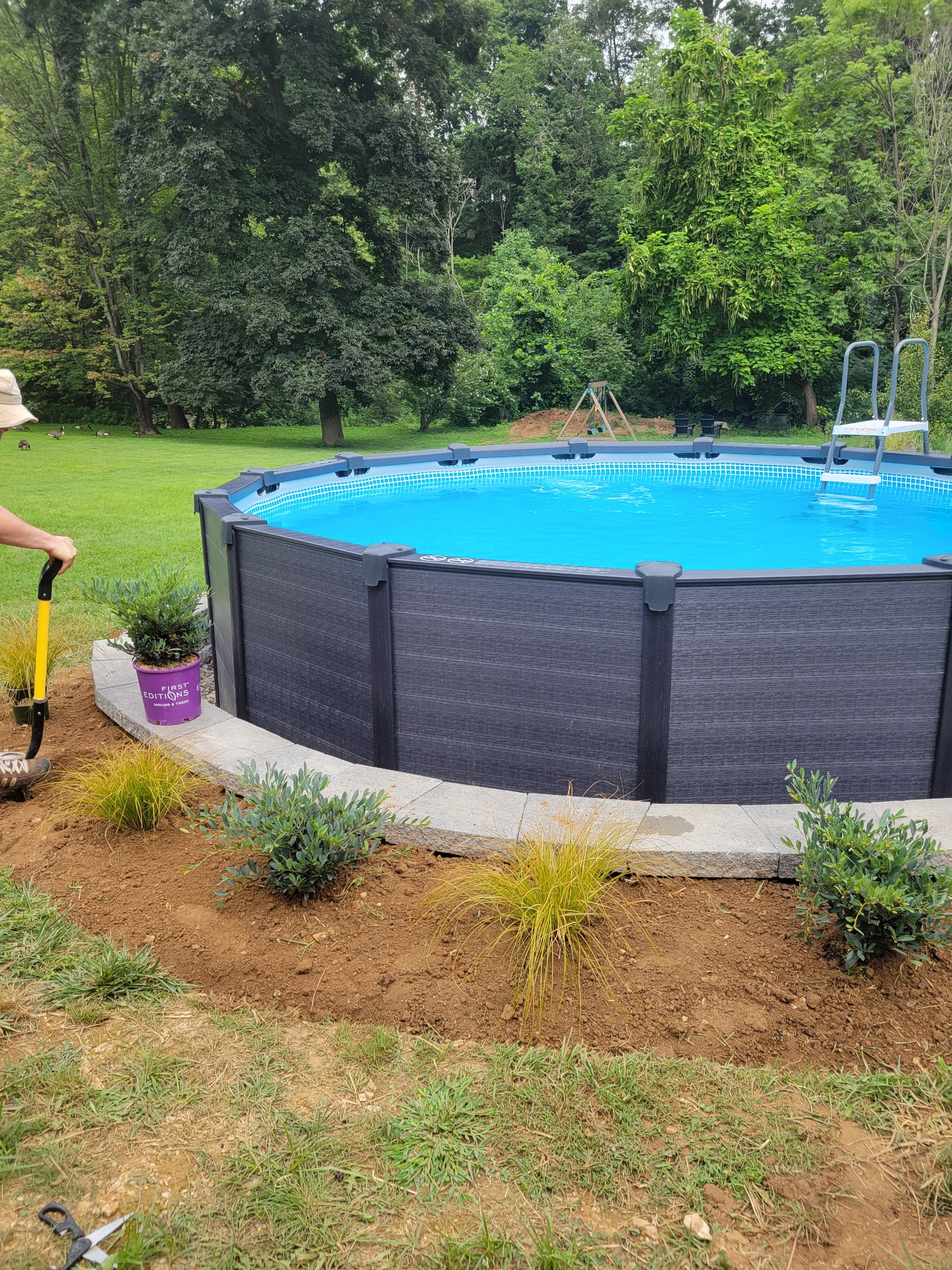 Intex Above-Ground Pool Landscaping Makeover (Pool Landscaping With ...